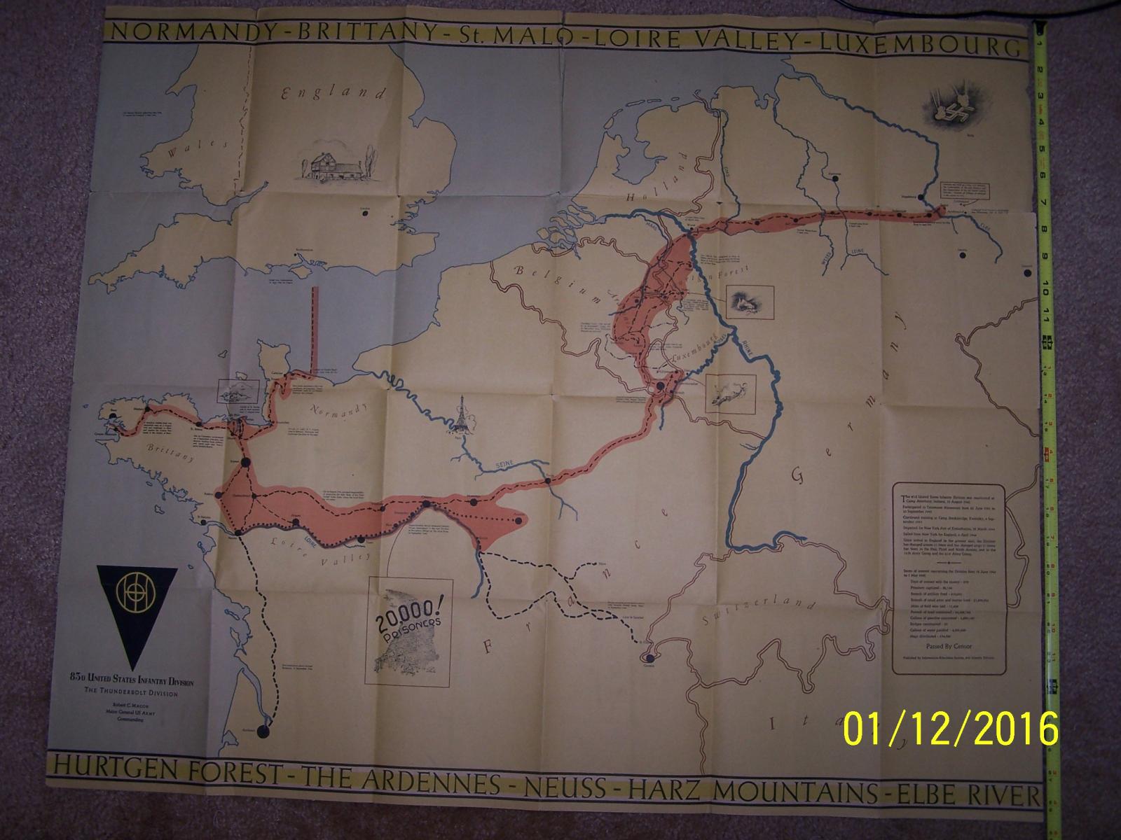 83rd Division map - Documents, Citations & Paperwork - Militaria ...