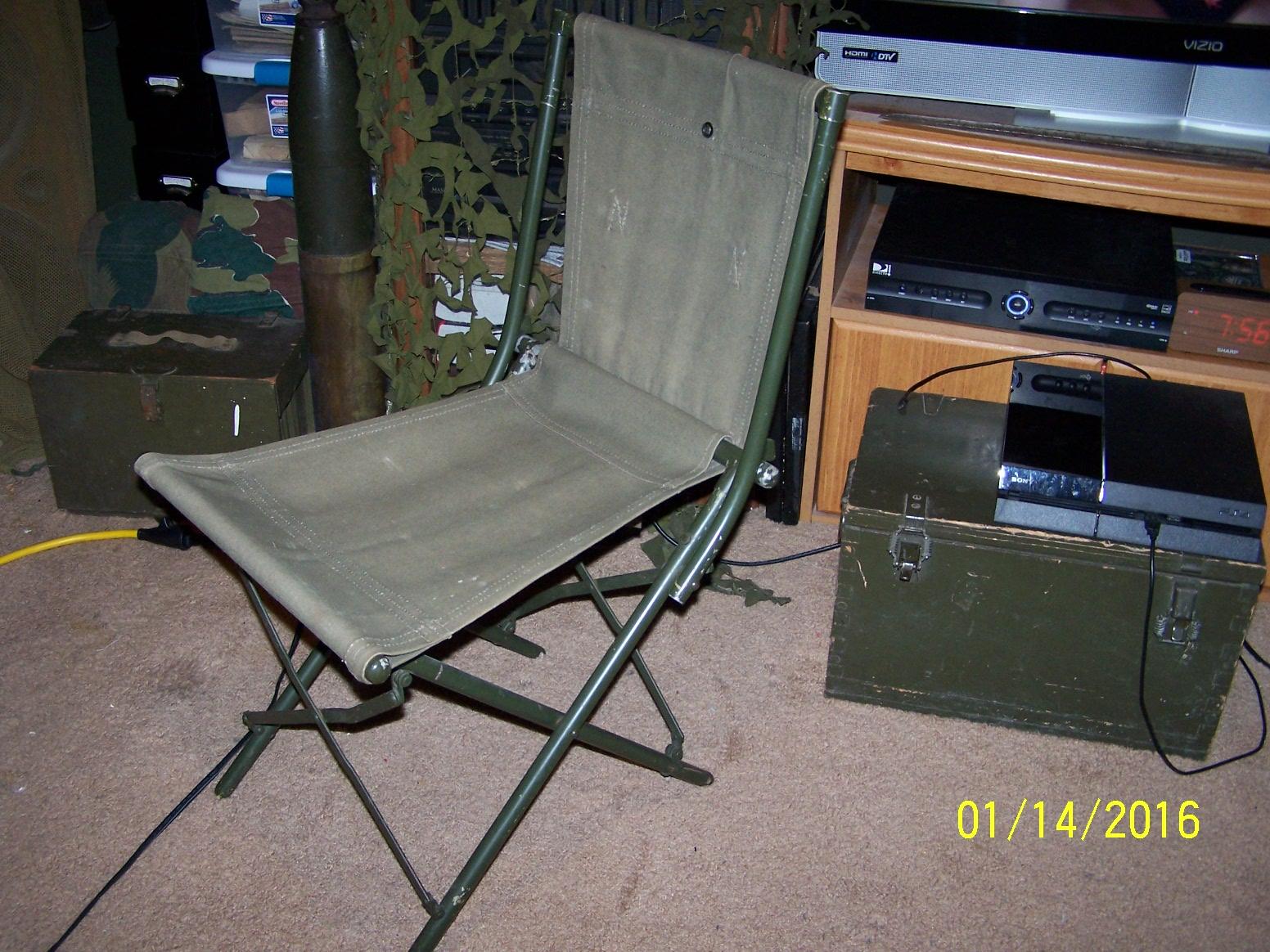 Military Field Chair Dated 1952 - US Uniforms & Fieldgear - Militaria ...